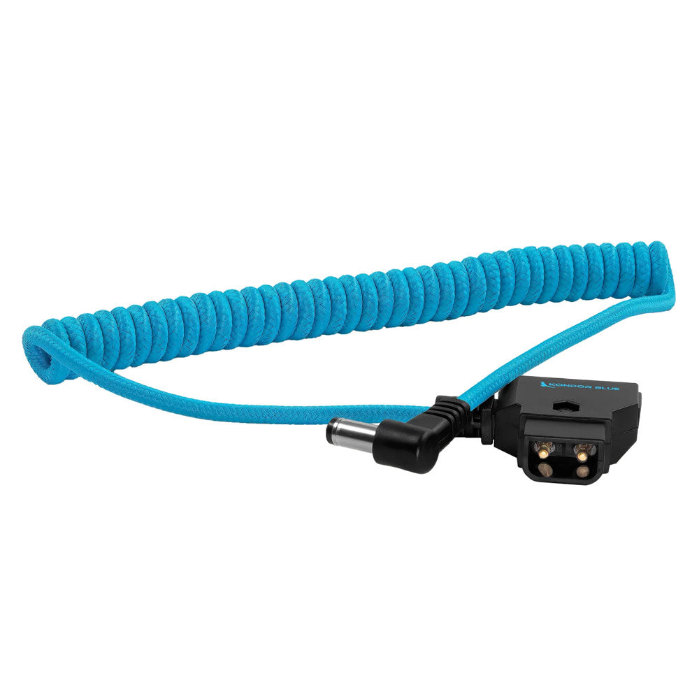 Kondor Blue D-Tap to DC Right Angle Coiled Cable - 5.5x2.5mm (Canon C7