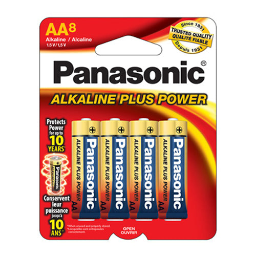 Panasonic Alkaline Plus AA Batteries - 8 Pack
