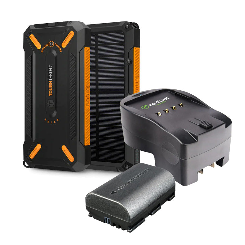 Toughtested Solar Power Bank with Re-Fuel LP-E6 Battery and Charger Ki